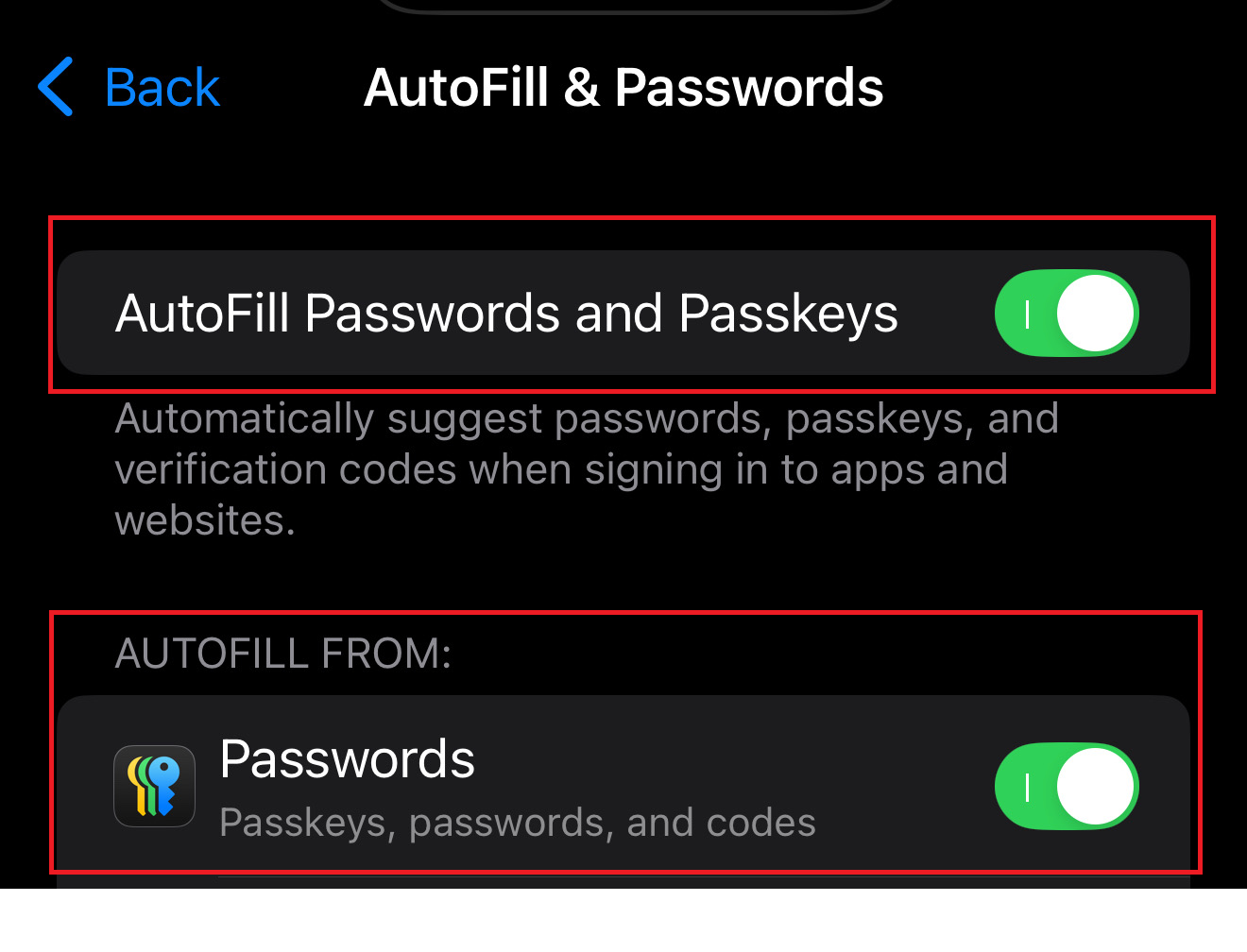 iOS 18+ Settings Screenshot